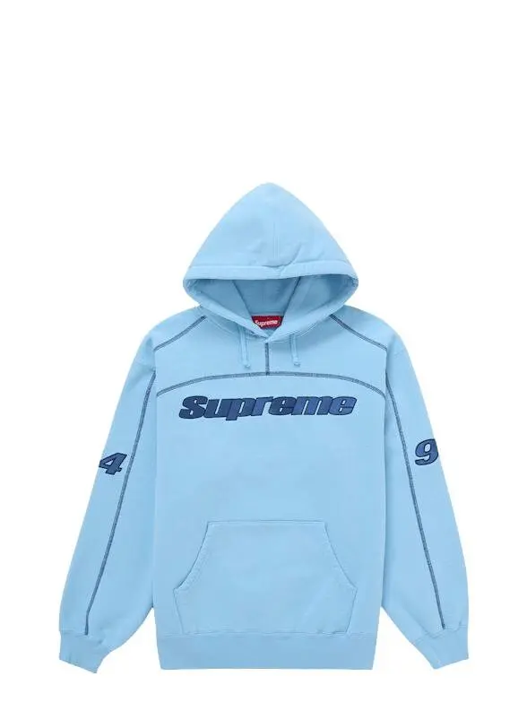 Supreme Overlock Hooded Sweatshirt - Light Blue