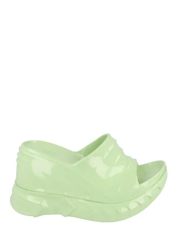 Givenchy Marshmallow Wedge Slides - Pistachio