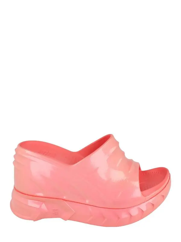 Givenchy Marshmallow Wedge Slides - Coral