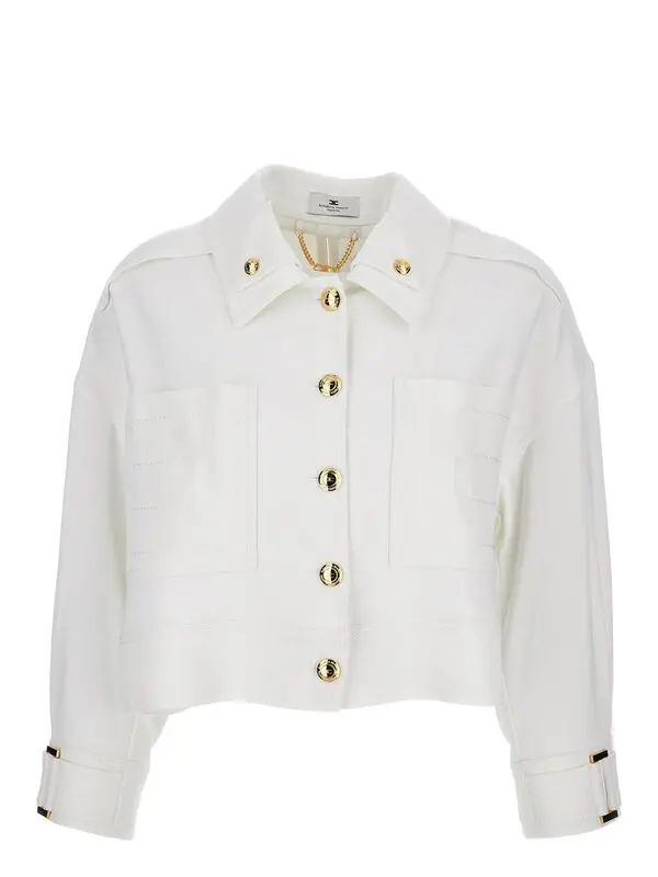 Elisabetta Franchi Button Detailed Jacket - White