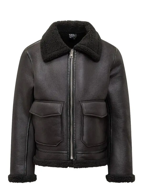 A.p.c. Shearling Jacket - Black