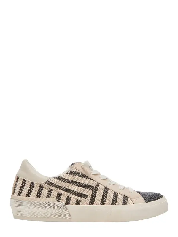 DOLCEVITA Zina Patch Sneakers - Black Beige Raffia