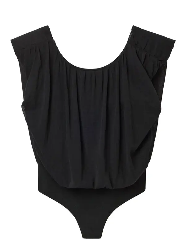 HOUSE OF DAGMAR Draped Knit Top - Black