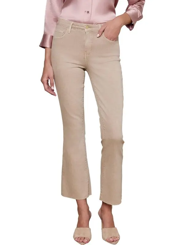 L'Agence Kendra Cropped Flare Jean - Biscuit