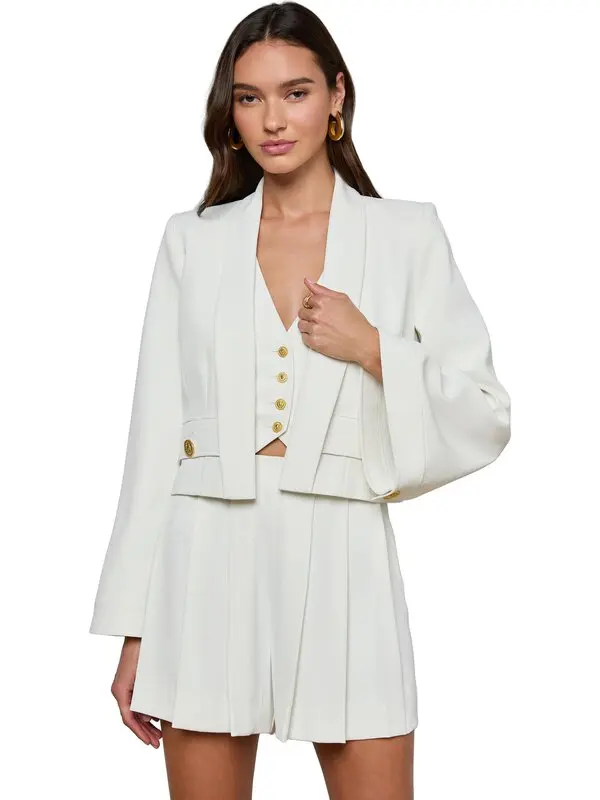 L'Agence Nixie Cardigan Jacket - Ivory