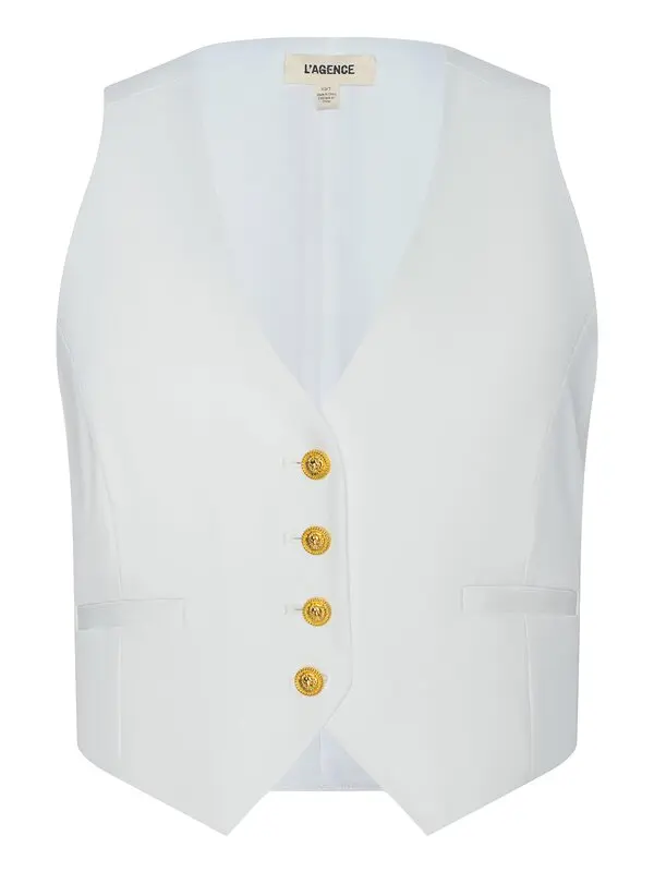 L'Agence Jianna Cropped Vest - Ivory