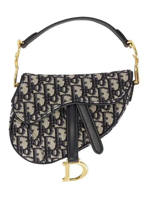 FWRD RENEW Dior Trotter Oblique Saddle Bag - Blue
