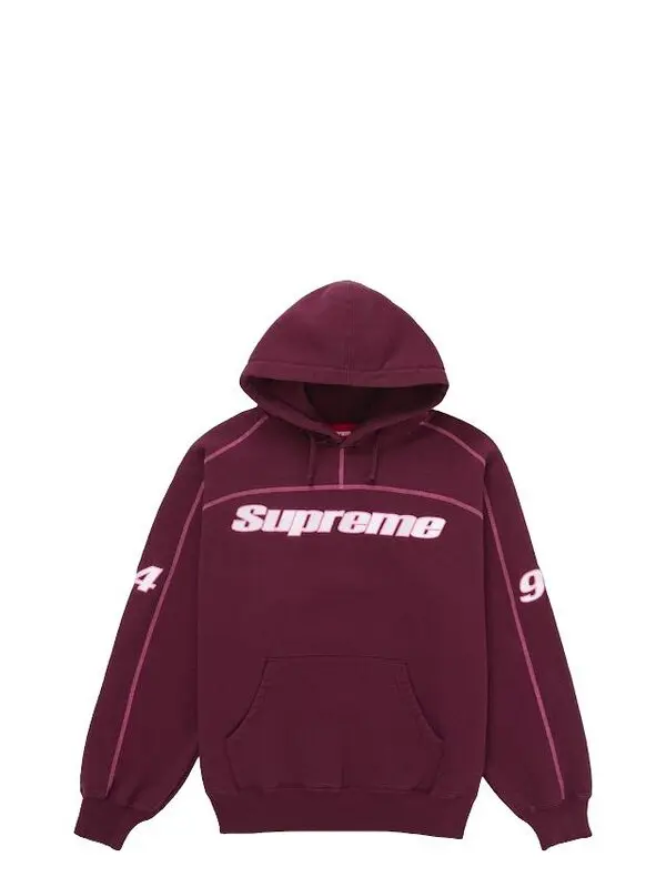 Supreme Overlock Hooded Sweatshirt - Burgundy