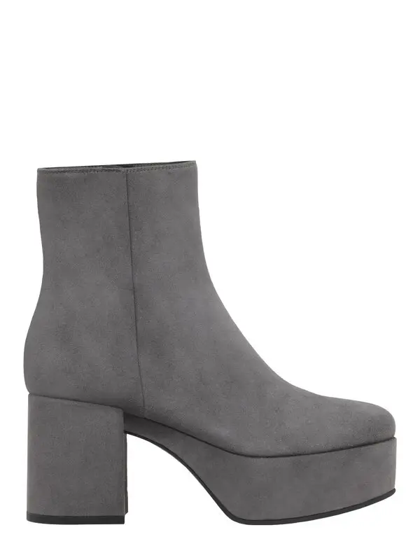 GIANVITO ROSSI Sally Platform Booties - Grey - Suede