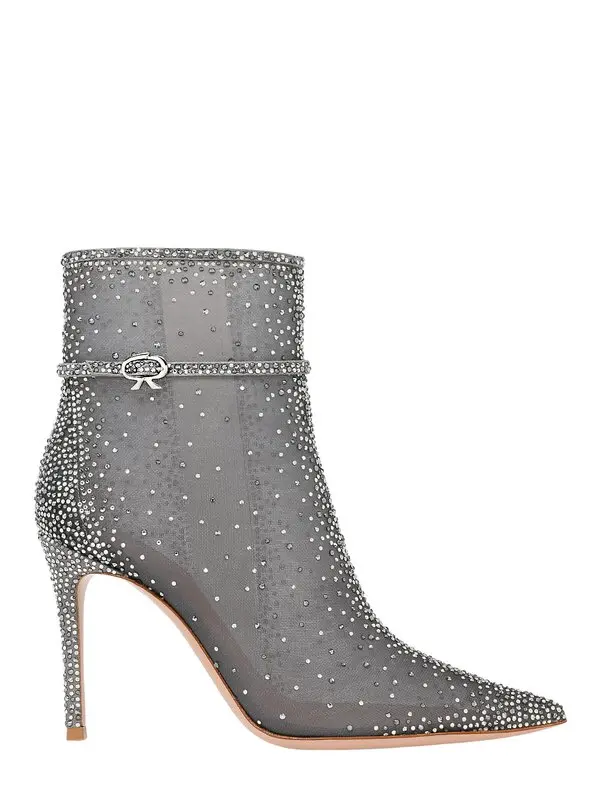 GIANVITO ROSSI Rania Bootie - Grey - Silk Organza