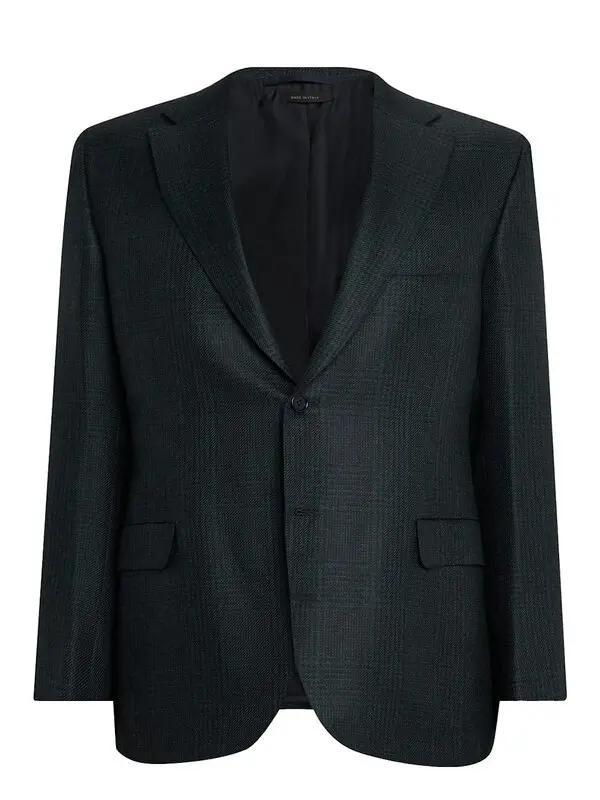 Brioni Cashmere Tonal Plaid Sport Coat - Green