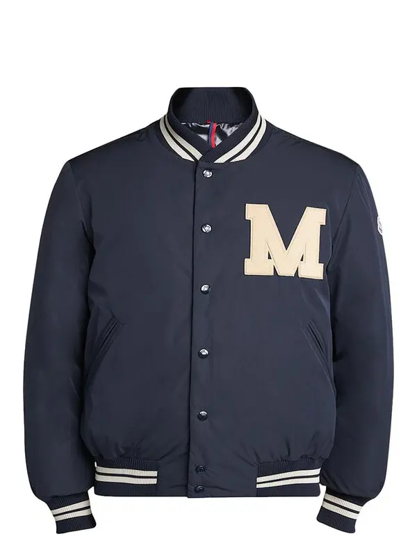 Moncler Lateltin Padded Varsity Bomber Jacket - Dark Blue
