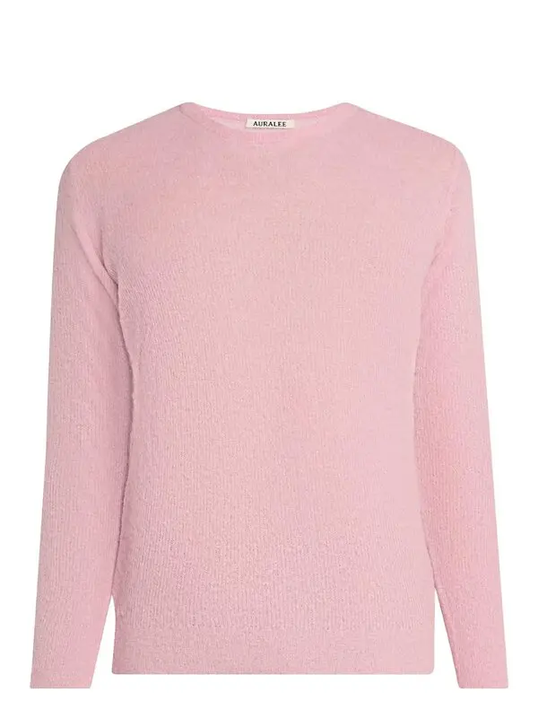 Auralee Baby Suri Alpaca Knit Crewneck Sweater - Pink