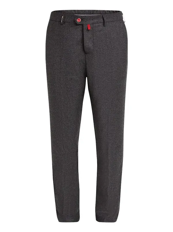 Kiton Mini Houndstooth Wool-cashmere Pants - Gry