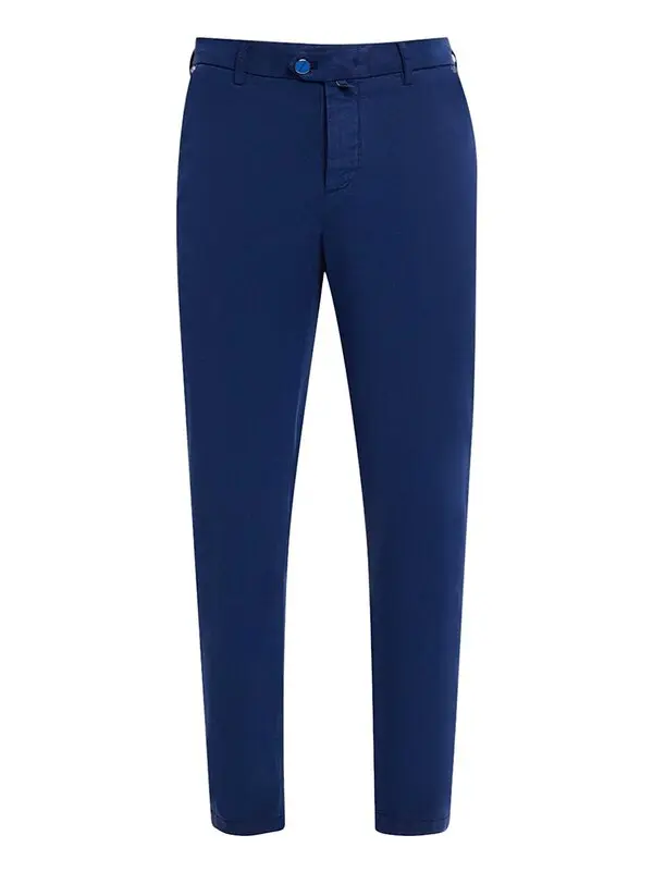 Kiton Slim Stretch Flat Front Pants - Blu