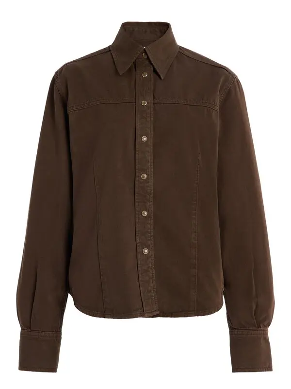 JEANERICA Martha Cotton Fitted Shirt - Brown