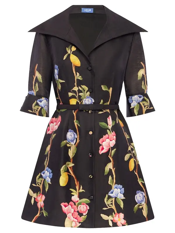 LEO LIN Genevieve -print Linen-blend Mini Dress - Floral