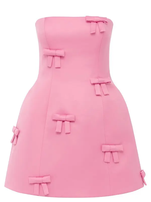 LEO LIN Roselle Bow-embellished Mini Dress - Pink