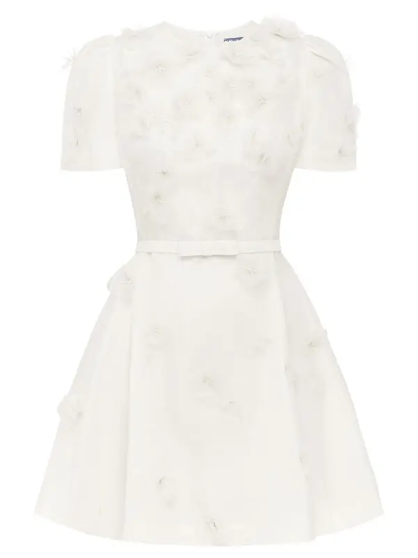 LEO LIN Elyse Petal-embellished Mini Dress - White