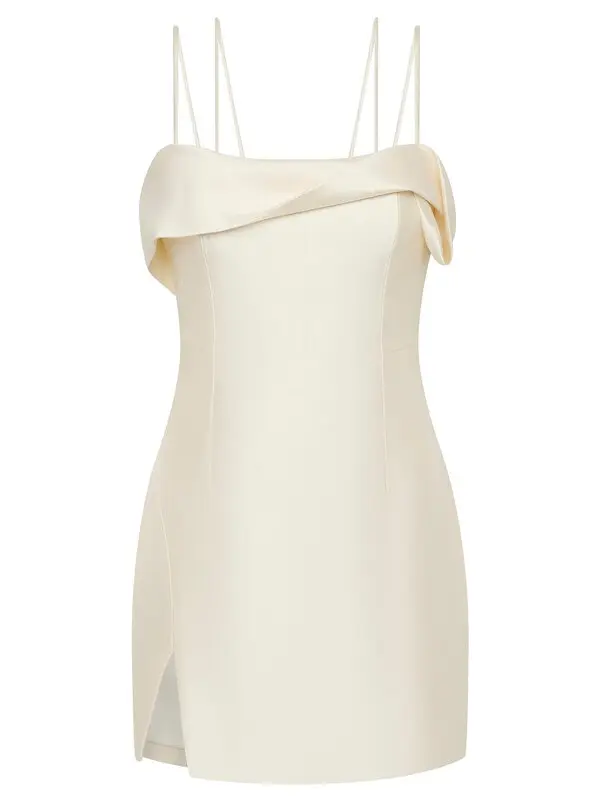 Rachel Gilbert Bronte Wool-silk Satin Mini Dress - Ivory