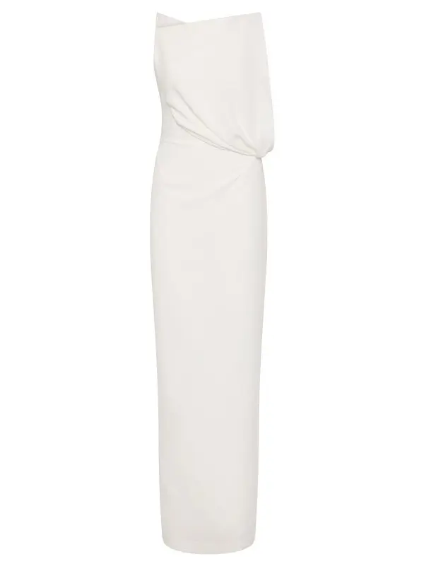 Rachel Gilbert Claudia Draped Column Gown - Ivory