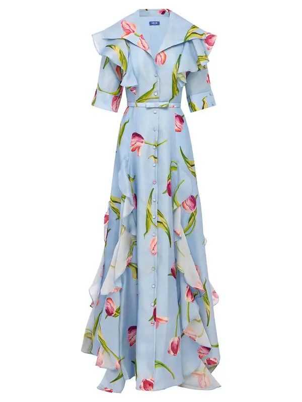 LEO LIN Isabella Print Silk Maxi Dress - Floral