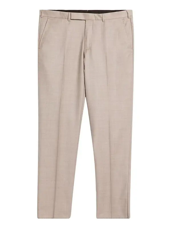 Zegna Trofeo Twill Flat-front Trousers - Md Brw Sld