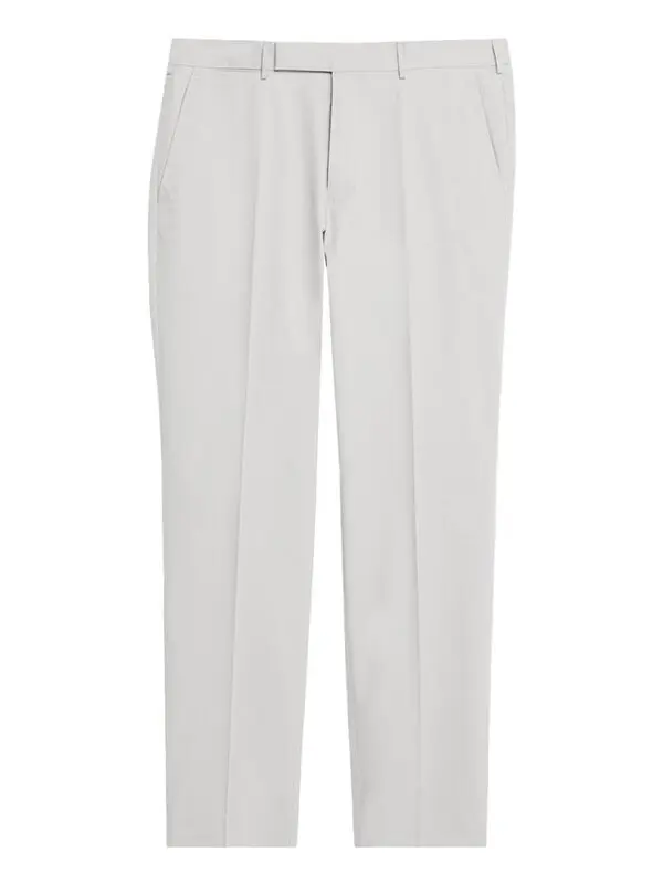Zegna Cotton-stretch Modern Fit Trousers - Gray