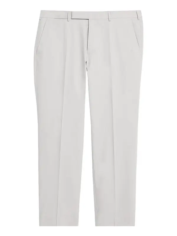 Zegna Cotton-stretch Modern Fit Trousers - Lt Gry Sld