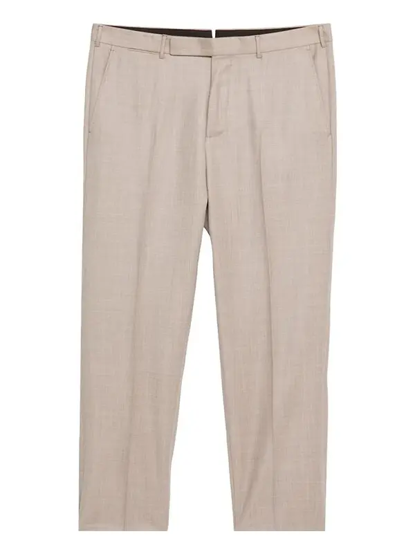 Zegna Cavalry Twill Sharkskin Trousers - Md Brw Sld