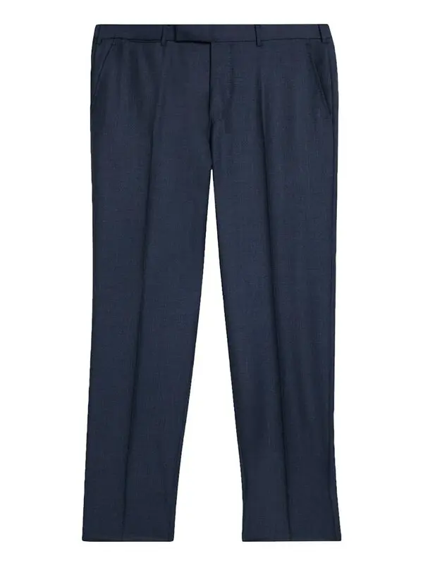 Zegna Wool Sharkskin Modern Fit Trousers - Nvy Sld