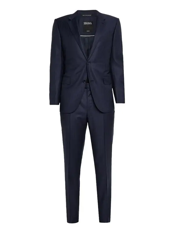 Zegna Trofeo Wool Tonal Stripe Two-piece Suit - Navy