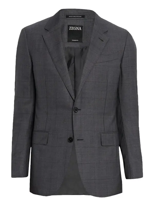 Zegna Tonal Plaid 15milmil15 Wool Suit - Gray