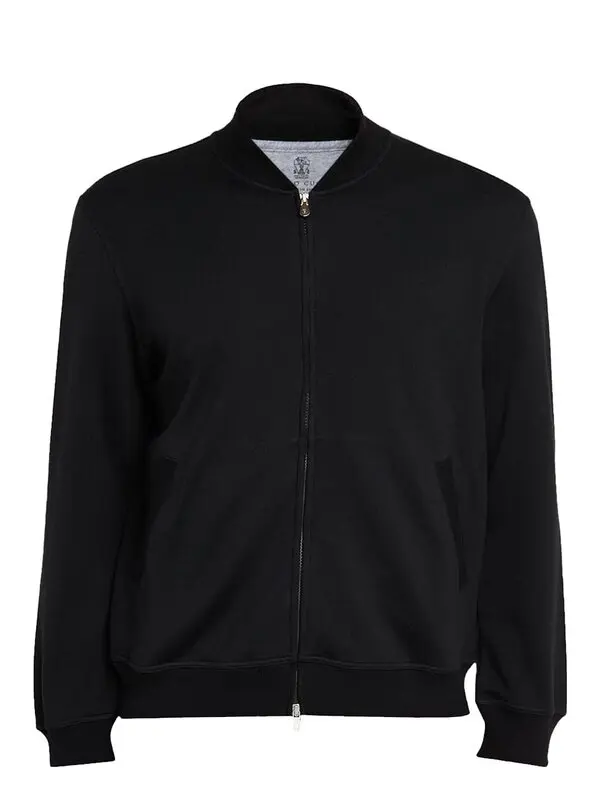 Brunello Cucinelli Full-zip Bomber Jacket - Black