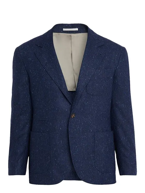 Brunello Cucinelli Flecked Donegal Sport Coat - Dark Blue