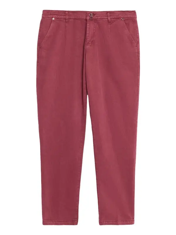Kiton Straight Fit Flat-front Trousers - Red