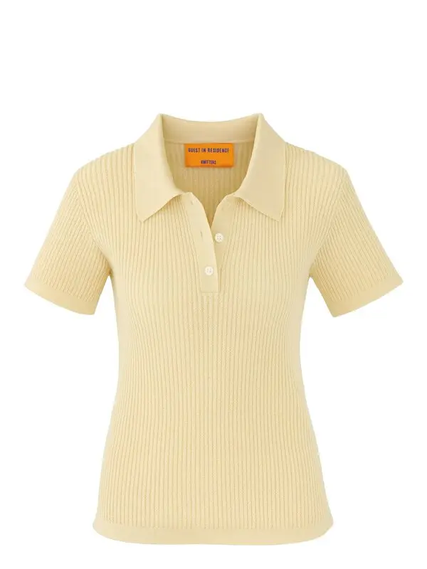 Guest In Residence Shrunken Polo Shirt - Beige