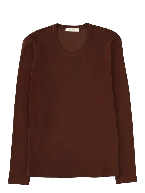 LEMAIRE Cotton T-shirt - Brown