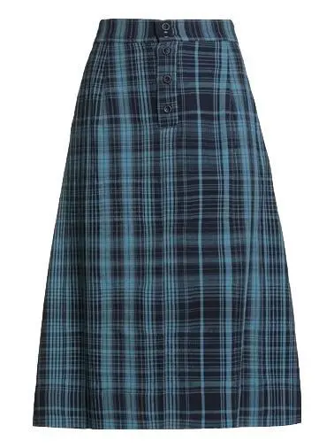 You Must Create Midi Flared Tartan Skirt - Blue