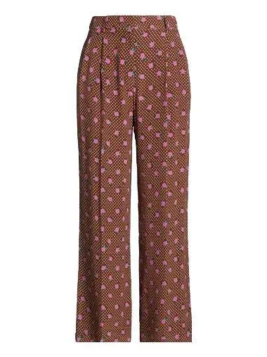 Paul & Joe Wide-leg Silk Pants - Brown