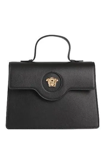 Versace Handbag In Calfskin Leather - Black