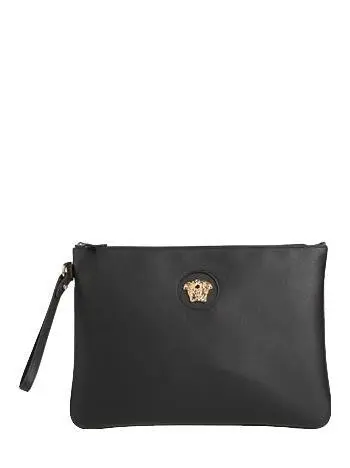Versace Handbag In Calfskin Leather - Black
