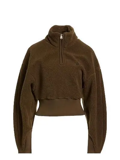 LOW CLASSIC Teddy Fleece Half-zip Sweatshirt - Green