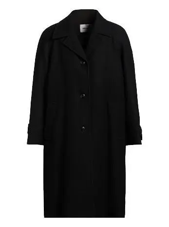 LOW CLASSIC Wool Flannel Single-breasted Coat - Black