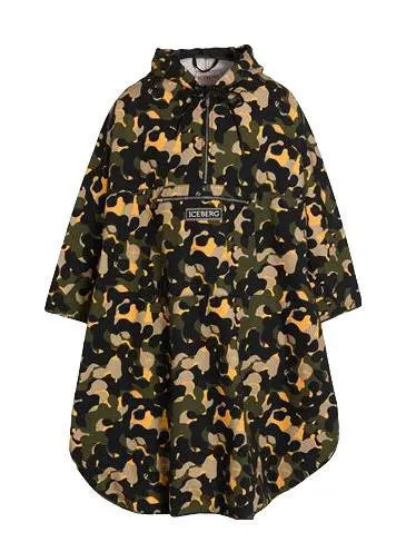 Iceberg Cotton Camouflage-print Hooded Cape - Black