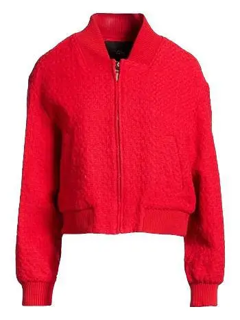 Maje Tweed Bomber Jacket - Red