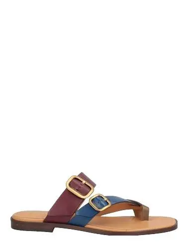 TOD'S Leather Thong Sandal - Burgundy