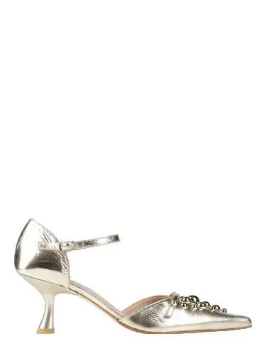 ZINDA Leather Pumps With Studs - Grey
