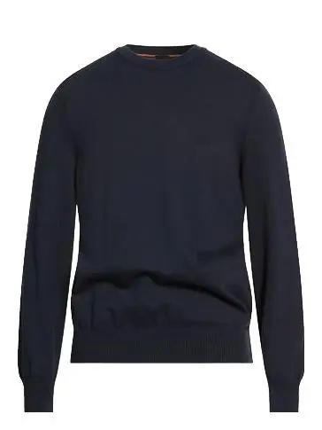 BOSS Solid Cotton Blend Sweater - Navy