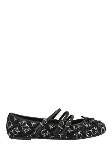 Pinko Leather And Textile Fiber Ballet Flats - Black
